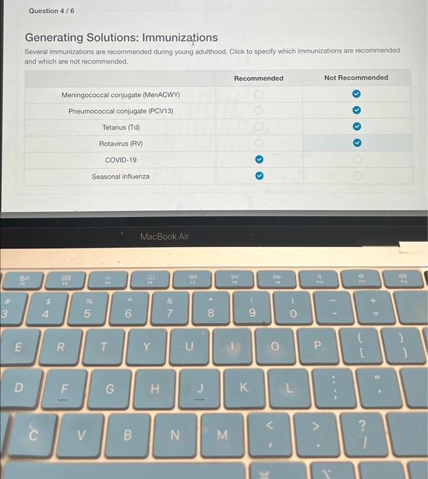 Solved Generating Solutions: Immunizations Several | Chegg.com
