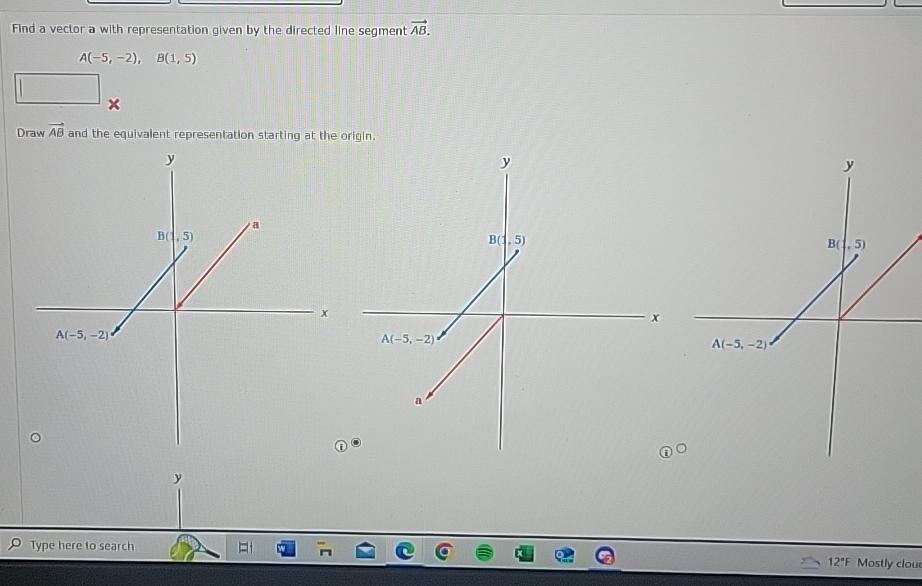 Solved Find a vector a with representation given by the | Chegg.com