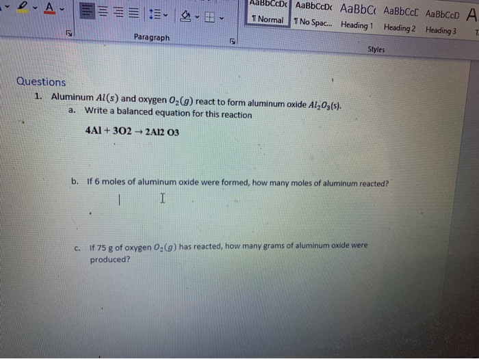 Solved AabbccDc AaBbCcD« AaBbc AaBbcc AaBbCcD A 1 Normal 1 | Chegg.com