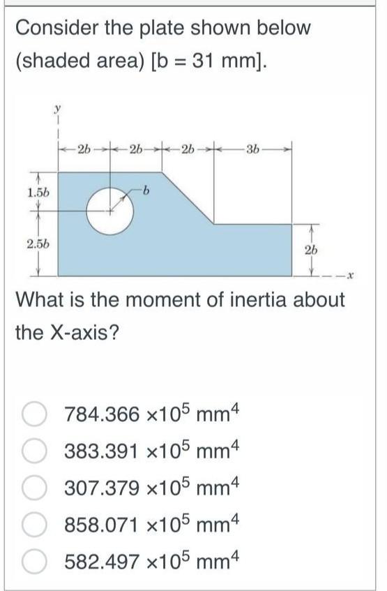 Solved Consider the plate shown below (shaded area) [b=31 | Chegg.com