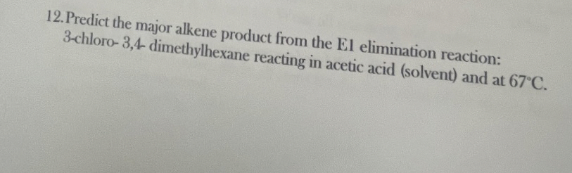 Solved Predict the major alkene product from the E1 | Chegg.com