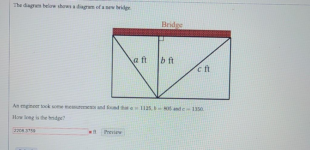 Solved The diagram below shows a diagram of a new bridge. | Chegg.com