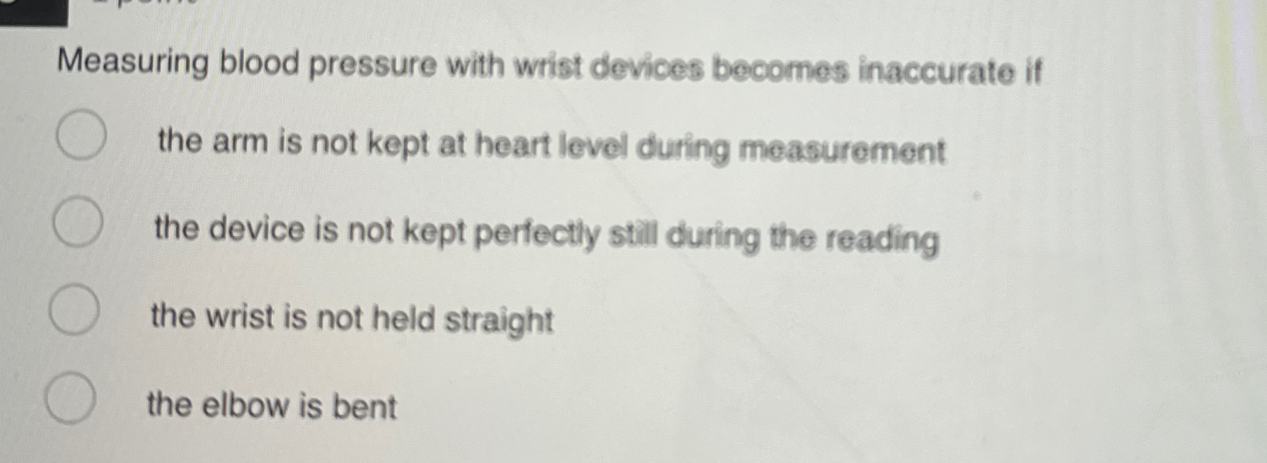 Solved Measuring blood pressure with wrist devices becomes | Chegg.com