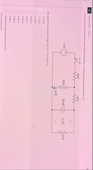 Solved 23Multiple Choice 4 ﻿pointsIn the circuit shown | Chegg.com