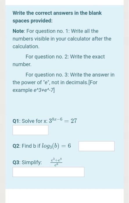 Solved Write the correct answers in the blank spaces | Chegg.com