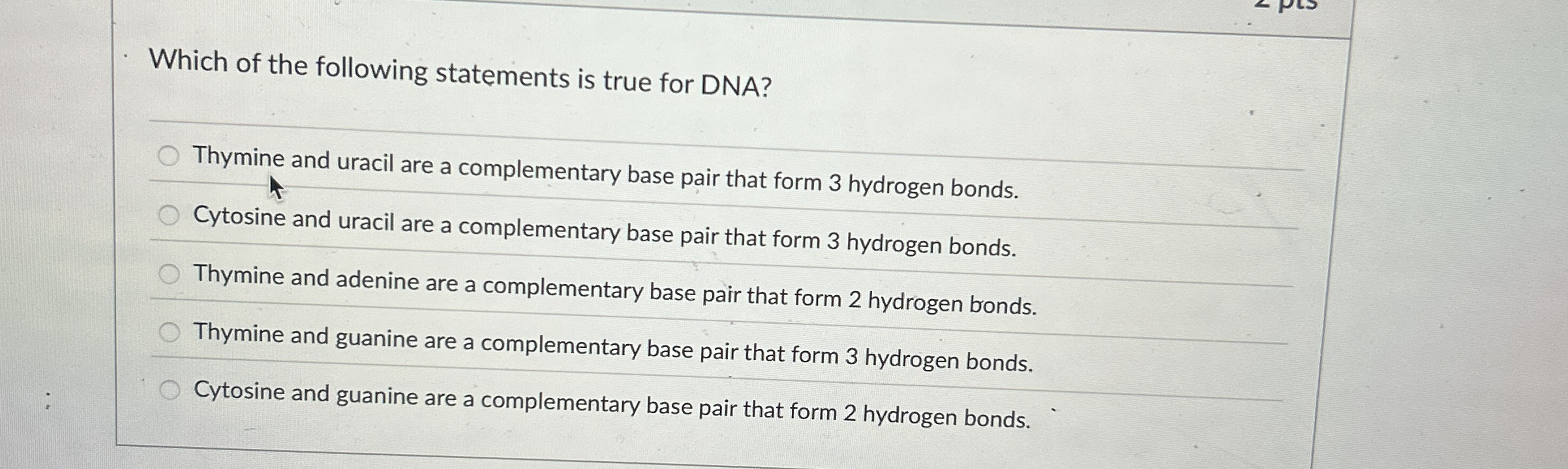 Solved Which of the following statements is true for | Chegg.com