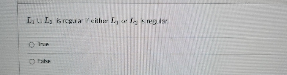 Solved L1∪L2 ﻿is regular if either L1 ﻿or L2 ﻿is | Chegg.com
