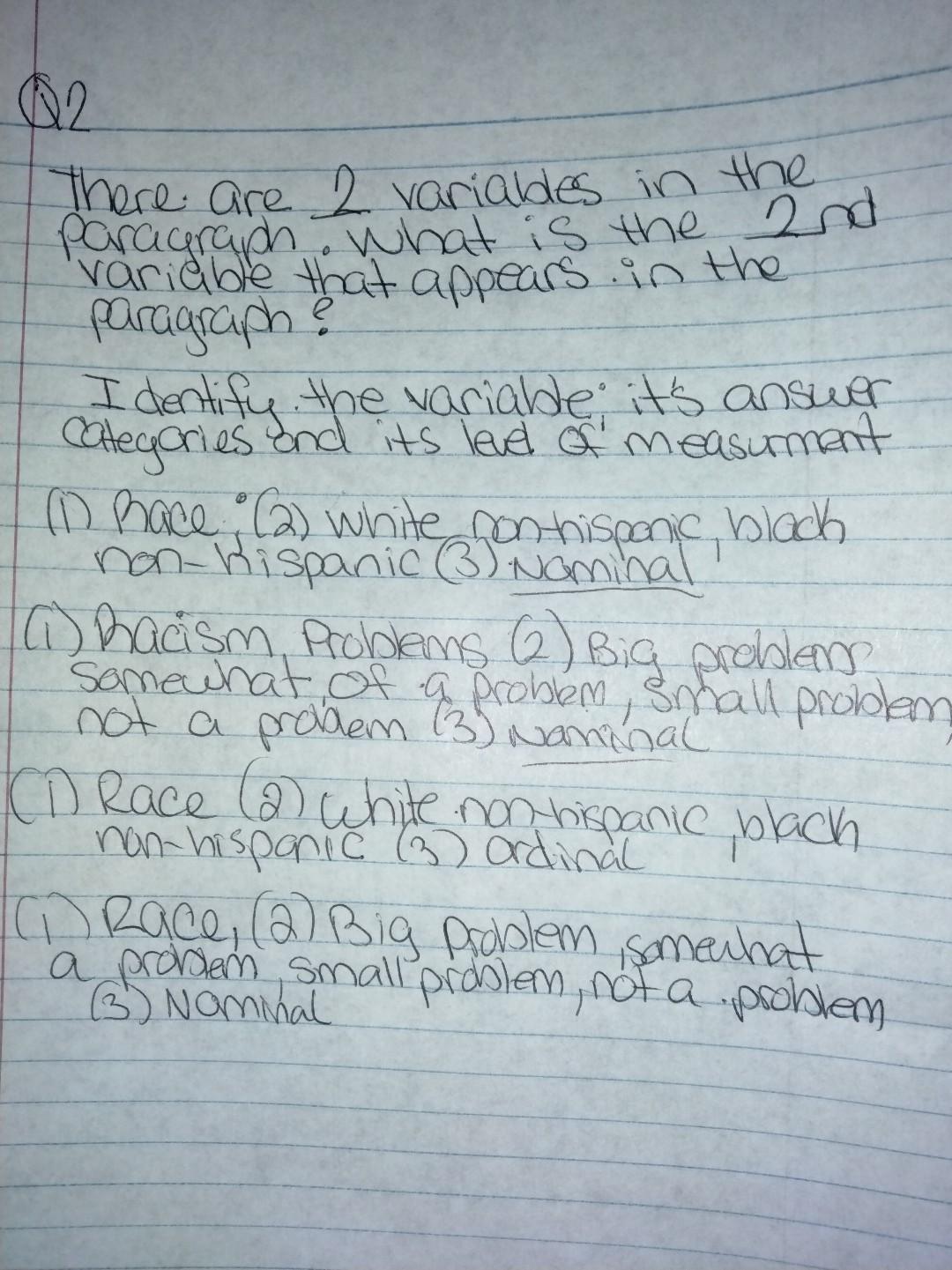 Solved 2 There are 2 variables in the paragraph what is the | Chegg.com