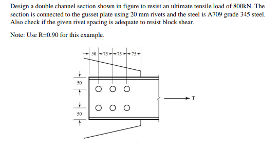 Solved Design a double channel section shown in figure to | Chegg.com