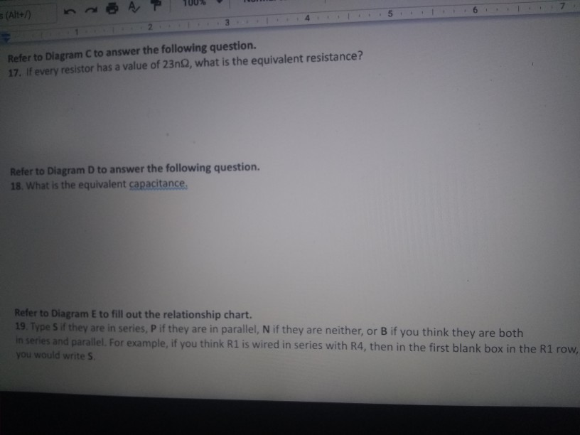 Solved Diagram D + C = 5F Diagram C C2 = 7F C₃ = 3F un R R | Chegg.com