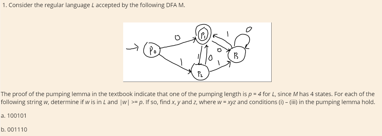 Solved Consider the regular language L ﻿accepted by the | Chegg.com