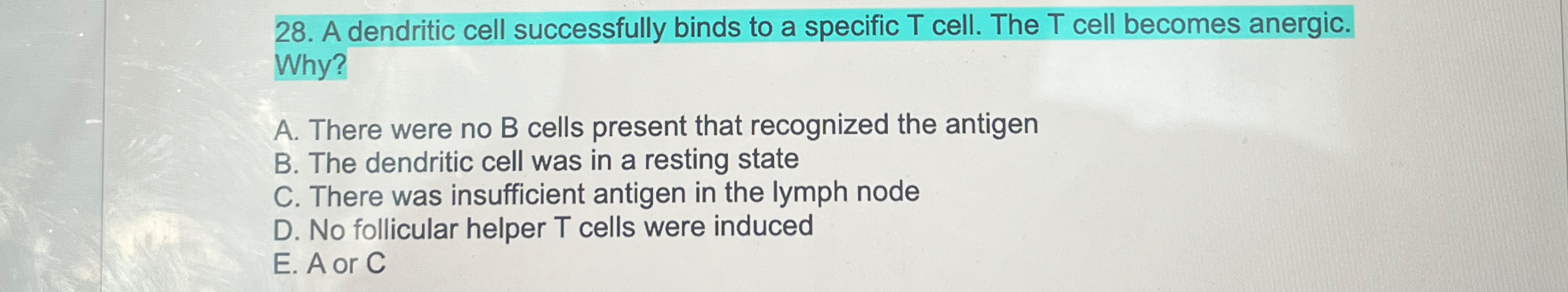 Solved A dendritic cell successfully binds to a specific T | Chegg.com