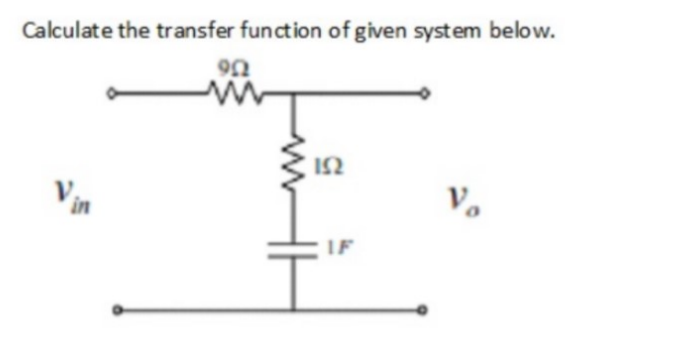 Solved Calculate the transfer function of given system | Chegg.com