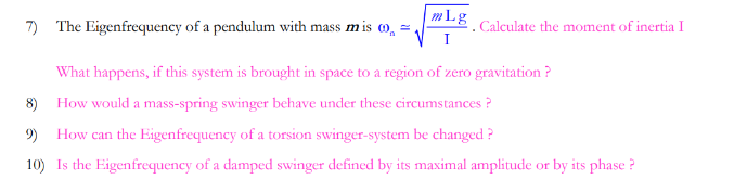 Solved The Eigenfrequency of a pendulum with mass m ﻿is | Chegg.com