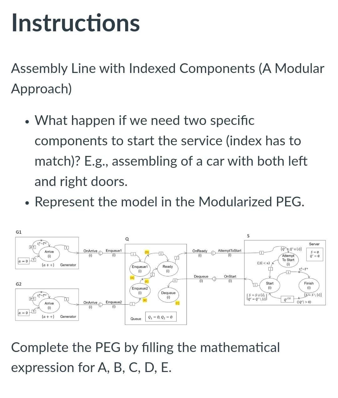 Solved Assembly Line with Indexed Components (A Modular | Chegg.com