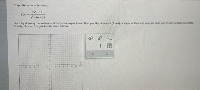 Solved Graph the rational function. f(x)=x2−9x+142x2−18x | Chegg.com
