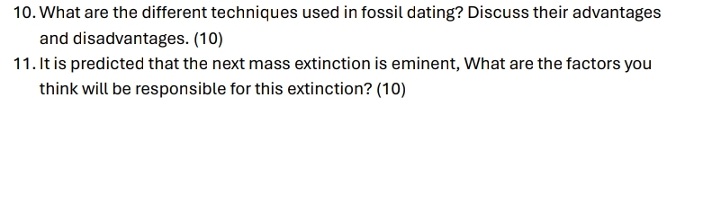 Solved What are the different techniques used in fossil | Chegg.com