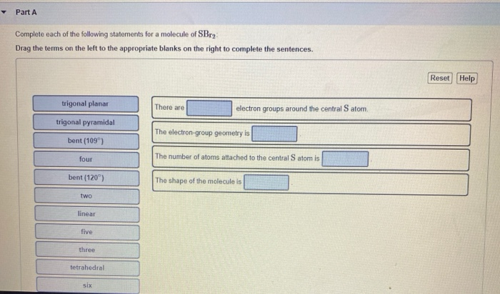 Solved Part A Complete each of the following statements for | Chegg.com