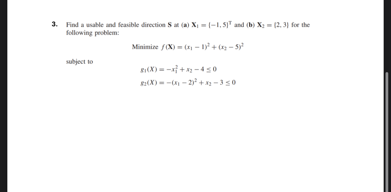 Solved Find a usable and feasible direction S ﻿at | Chegg.com