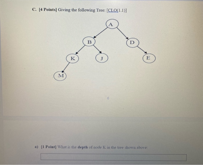 Solved Questions 3: Tree [14 Points) A. [1 Point] What is | Chegg.com