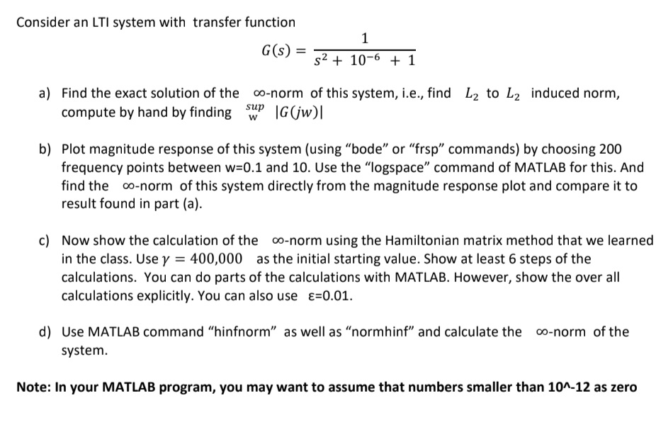 Consider An Lti System With Transfer