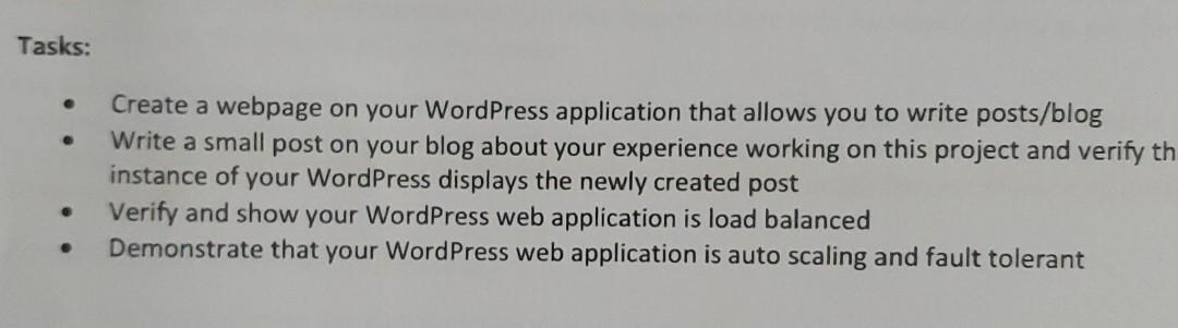 Solved The aim of this project is to deploy WordPress Web | Chegg.com