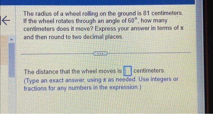 Solved The radius of a wheel rolling on the ground is 81 | Chegg.com