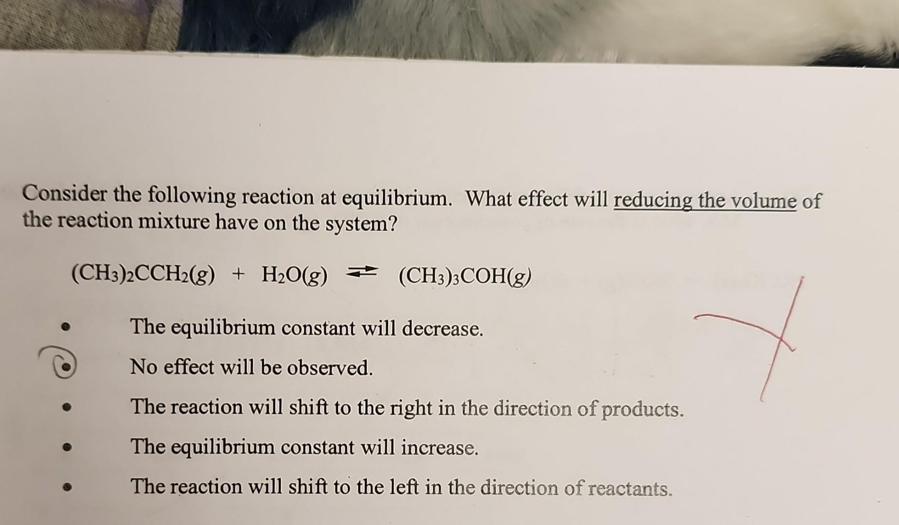 Solved Consider The Following Reaction At Equilibrium What