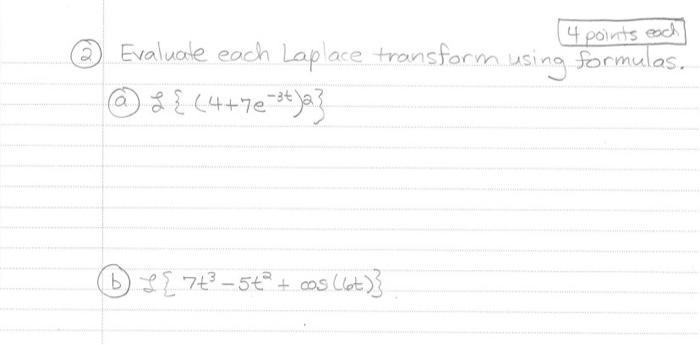 Solved 4 points each Evaluate each Laplace transform using | Chegg.com