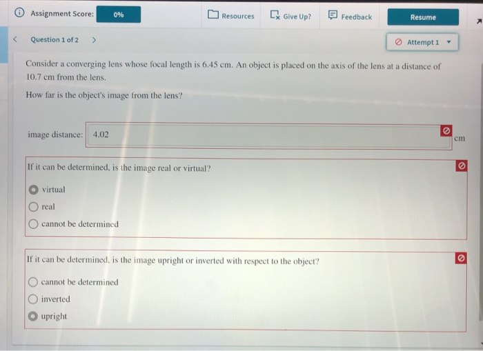 Solved Assignment Score: 0% Resources Give Up? Feedback | Chegg.com