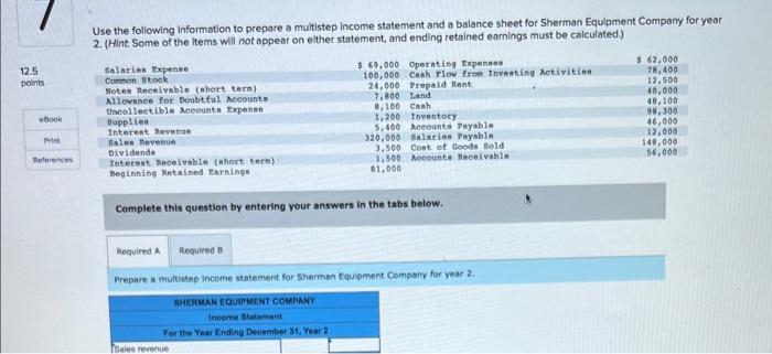 Solved Use the following informetion to prepare a multistep | Chegg.com