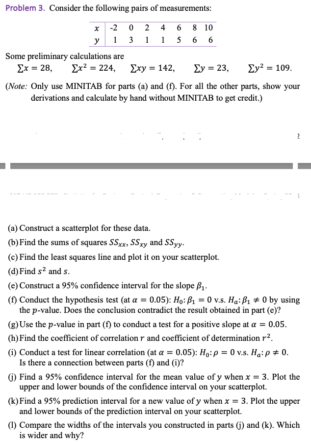 Solved Problem 3. ﻿Consider the following pairs of | Chegg.com