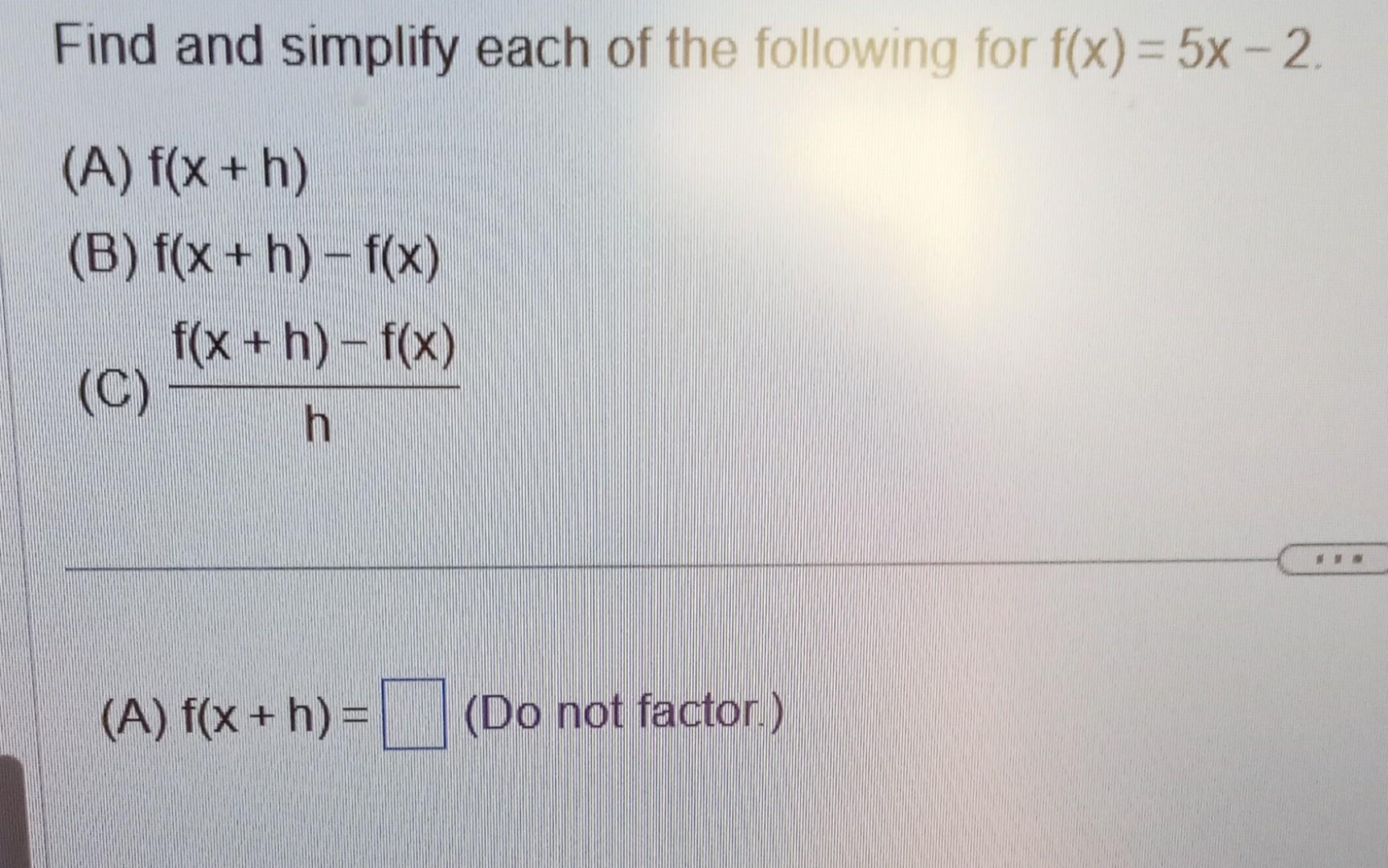 [Solved]: Find and simplify each of the following for