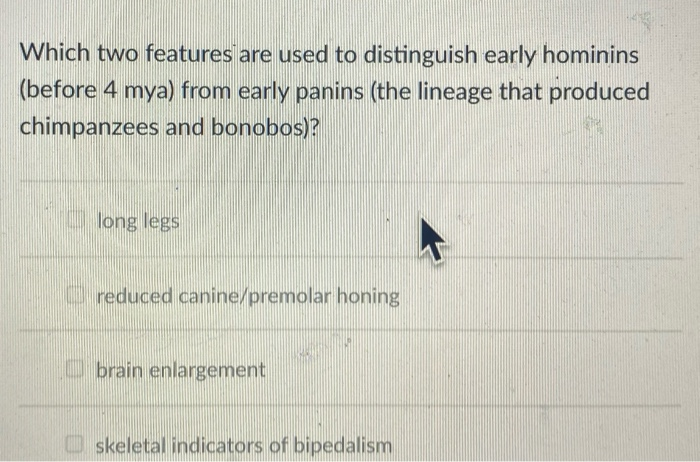 Solved Partial Question 30 2/3 pts The robust Australopiths | Chegg.com
