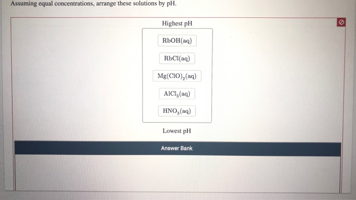 Solved Assuming equal concentrations, arrange these | Chegg.com
