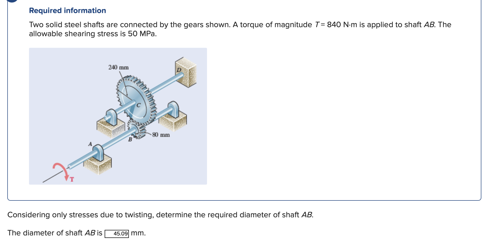 Solved Required informationTwo solid steel shafts are | Chegg.com