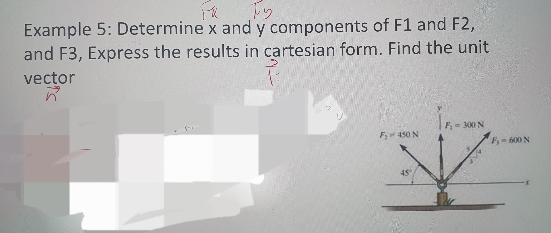 Solved Example 5: Determine x ﻿and y ﻿components of F1 ﻿and | Chegg.com