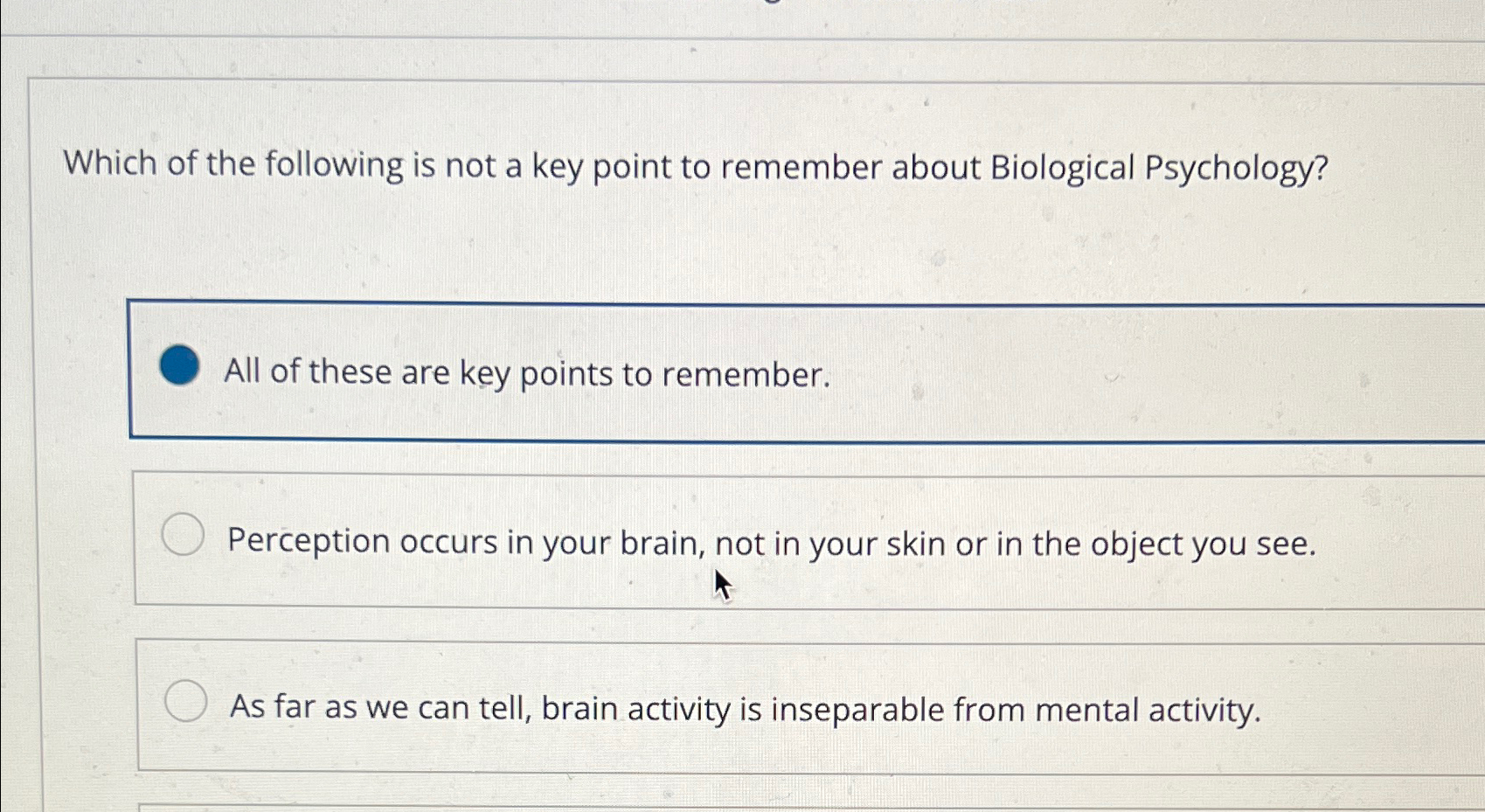 Solved Which of the following is not a key point to remember | Chegg.com
