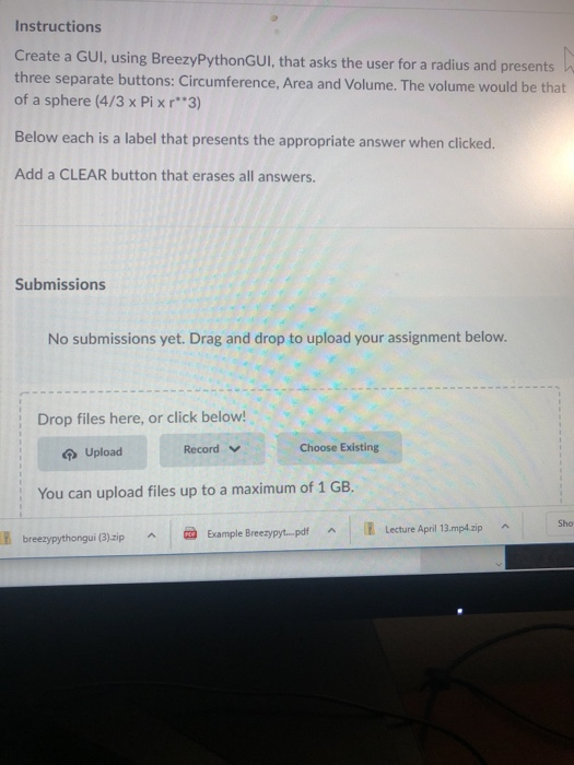 Solved Instructions Create a GUI, using BreezyPythonGUI, | Chegg.com