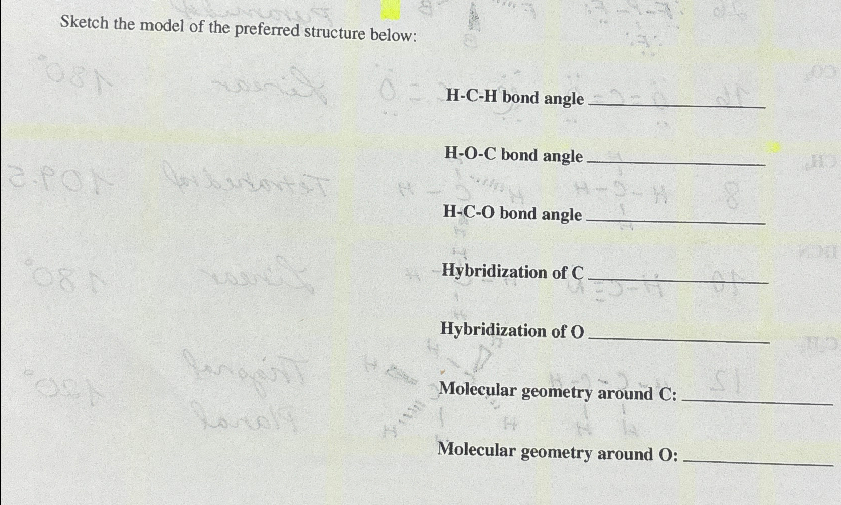 Solved Sketch the model of the preferred structure | Chegg.com