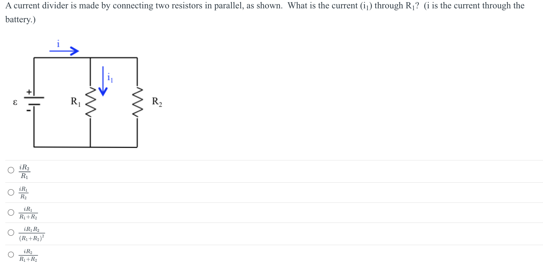 Solved A current divider is made by connecting two resistors | Chegg.com
