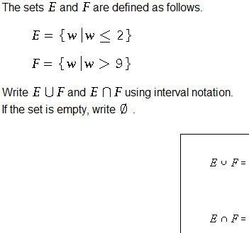 Solved The sets E and F are defined as follows. E = {w|w | Chegg.com