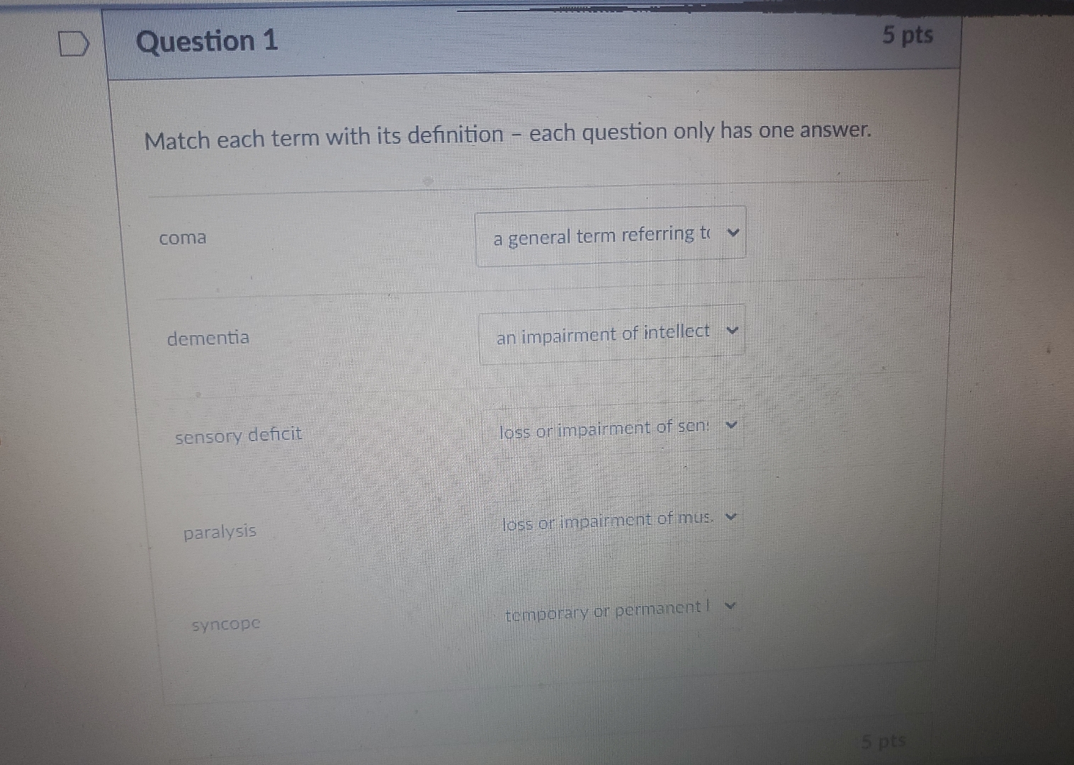 Solved Question 15 ﻿ptsMatch each term with its definition - | Chegg.com