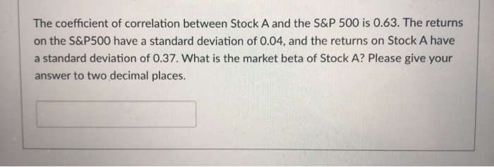Solved The coefficient of correlation between Stock A and | Chegg.com