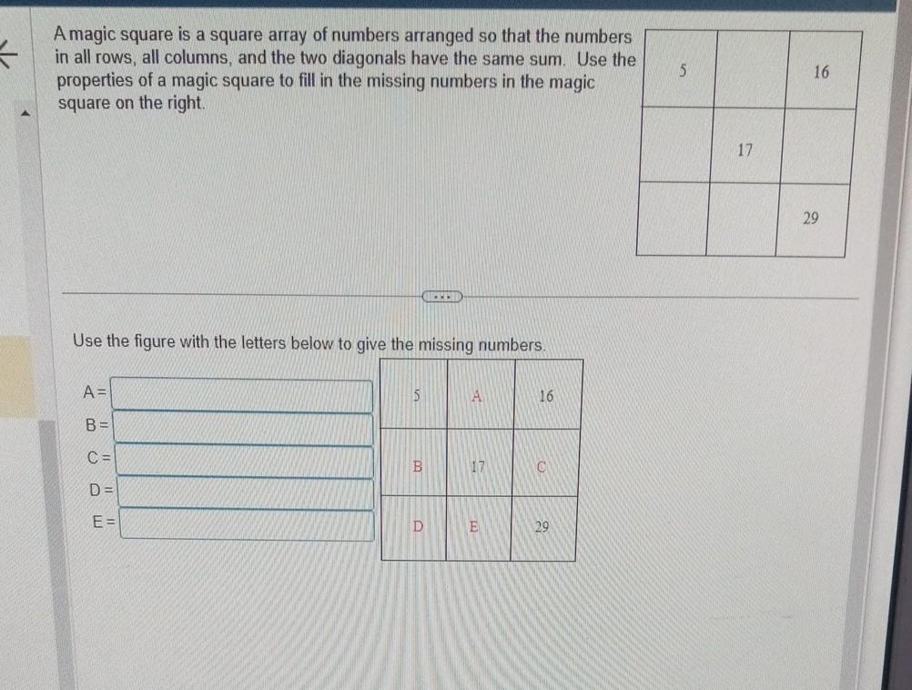 Solved A magic square is a square array of numbers arranged | Chegg.com