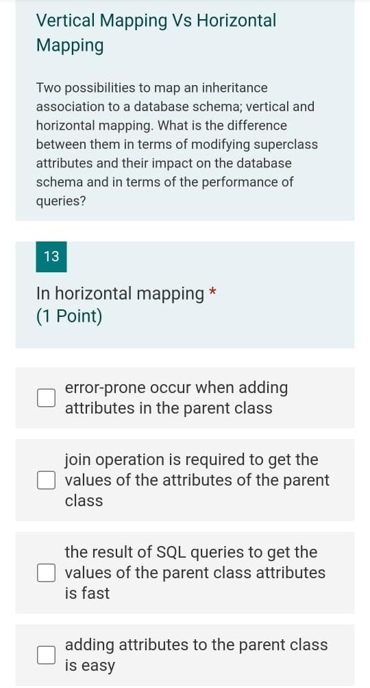 Solved Vertical Mapping Vs Horizontal Mapping Two | Chegg.com