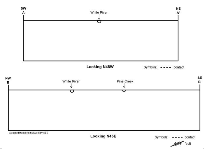 Solved 1. Draw in the contacts to complete the geologic map. | Chegg.com