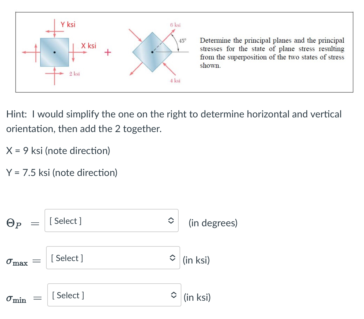 Solved Determine the principal planes and the principal | Chegg.com