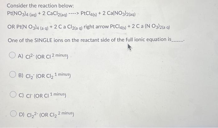 Solved Consider the reaction below: 3 | Chegg.com