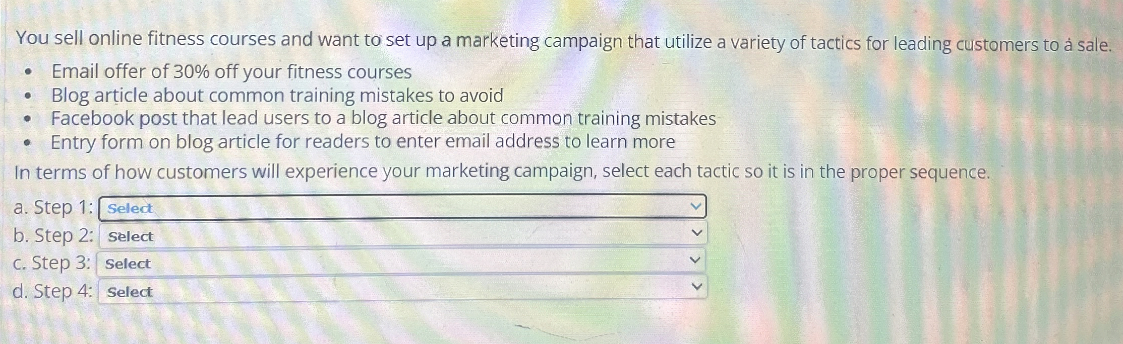 High Quality SOLUTION You sell online fitness courses and want to set up a | Chegg.com